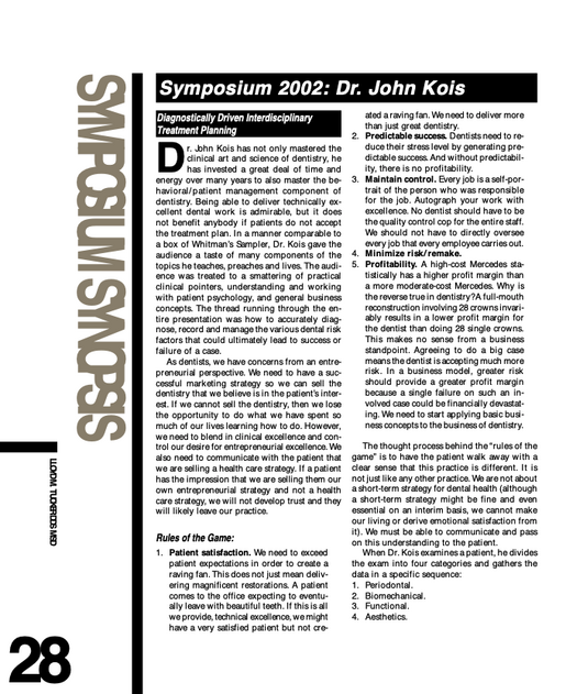 Diagnostically Driven Interdisciplinary Treatment Planning