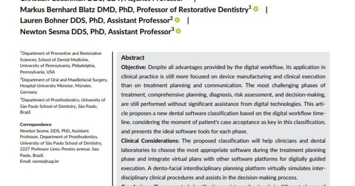 Dental software classification and dento-facial interdisciplinary…