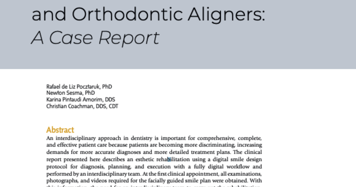 Interdisciplinary Treatment Planning and Digital Workflow Integrating…