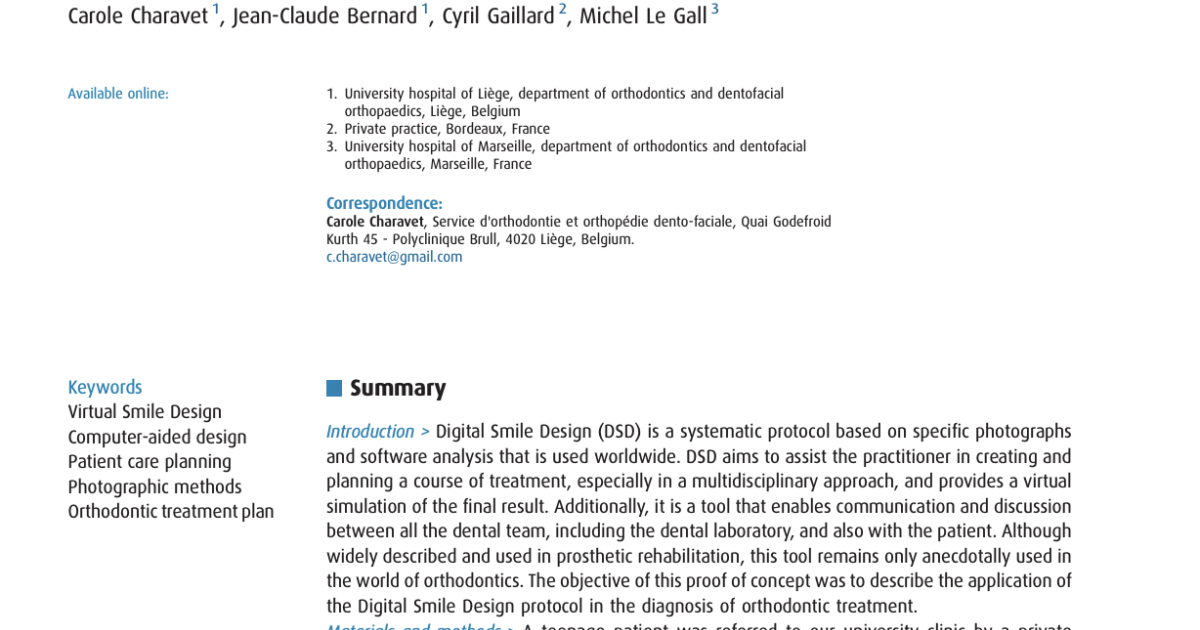 Benefits Of Digital Smile Design Dsd In The Conception Of A Complex